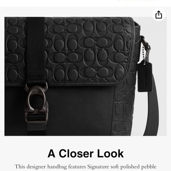Coach | Bags | Coach Mens Beck Messenger Bag In Signature Pebble ...